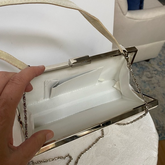 Bags | Ivory Satin Evening Clutch With Chain Strap 8x4x2 Perfect ...